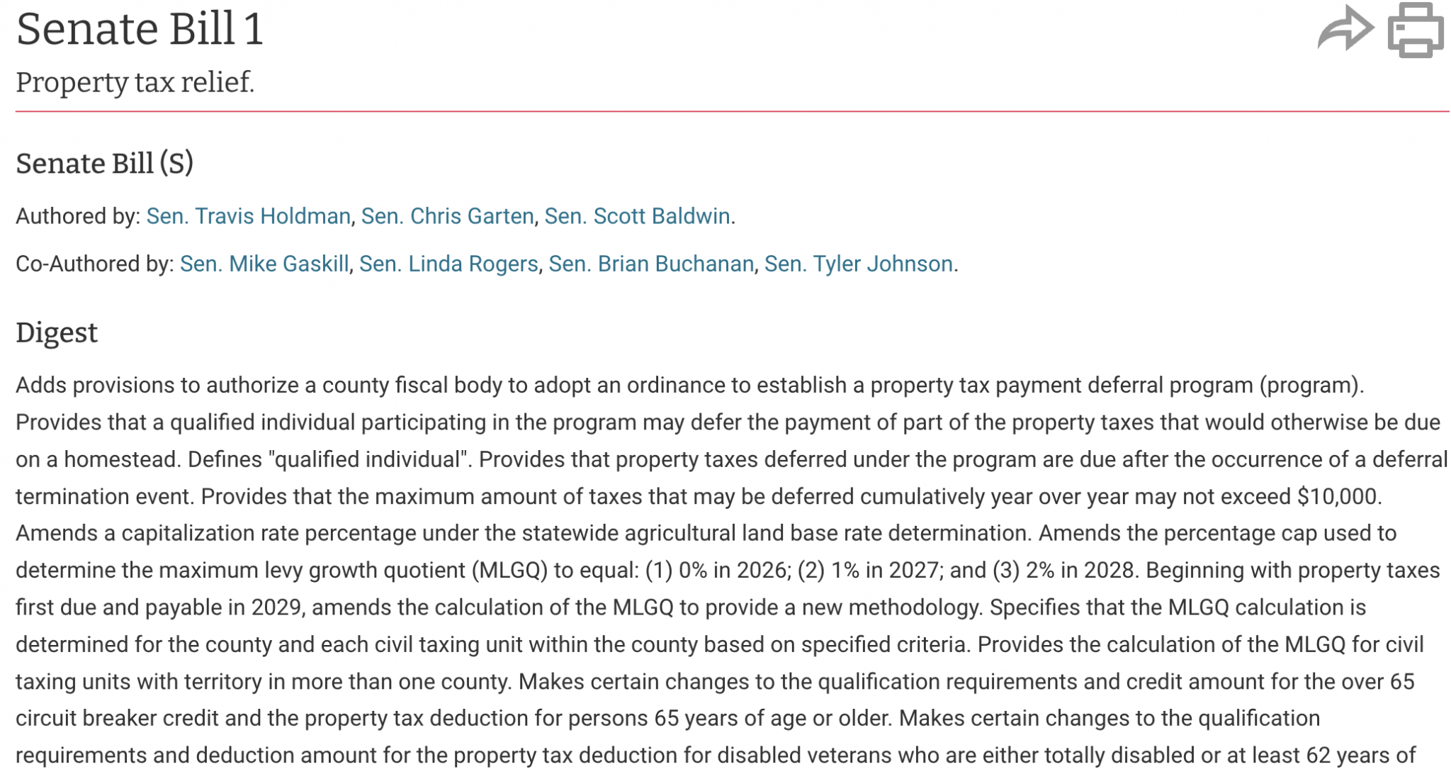 Analysis of Senate Bill 01 – Property Tax Cuts – City-County Observer